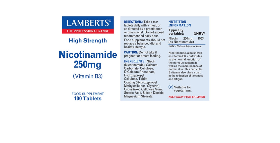 Nicotinamide 250mg # 8054 – Northwood Health Foods